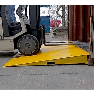 Mytee Products 49"x86" Heavy Duty Shipping Container Loading Ramps, 14,000 Lbs Capacity - Forklift Compatible Cargo Container Ramp for Loading & Unloading - Made with HD 10 Gauge Steel