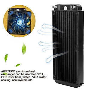 FITNATE 12 Pipe Aluminum Heat Exchanger Radiator for PC CPU CO2 Laser Water Cool System Computer R240, 10.62Inch