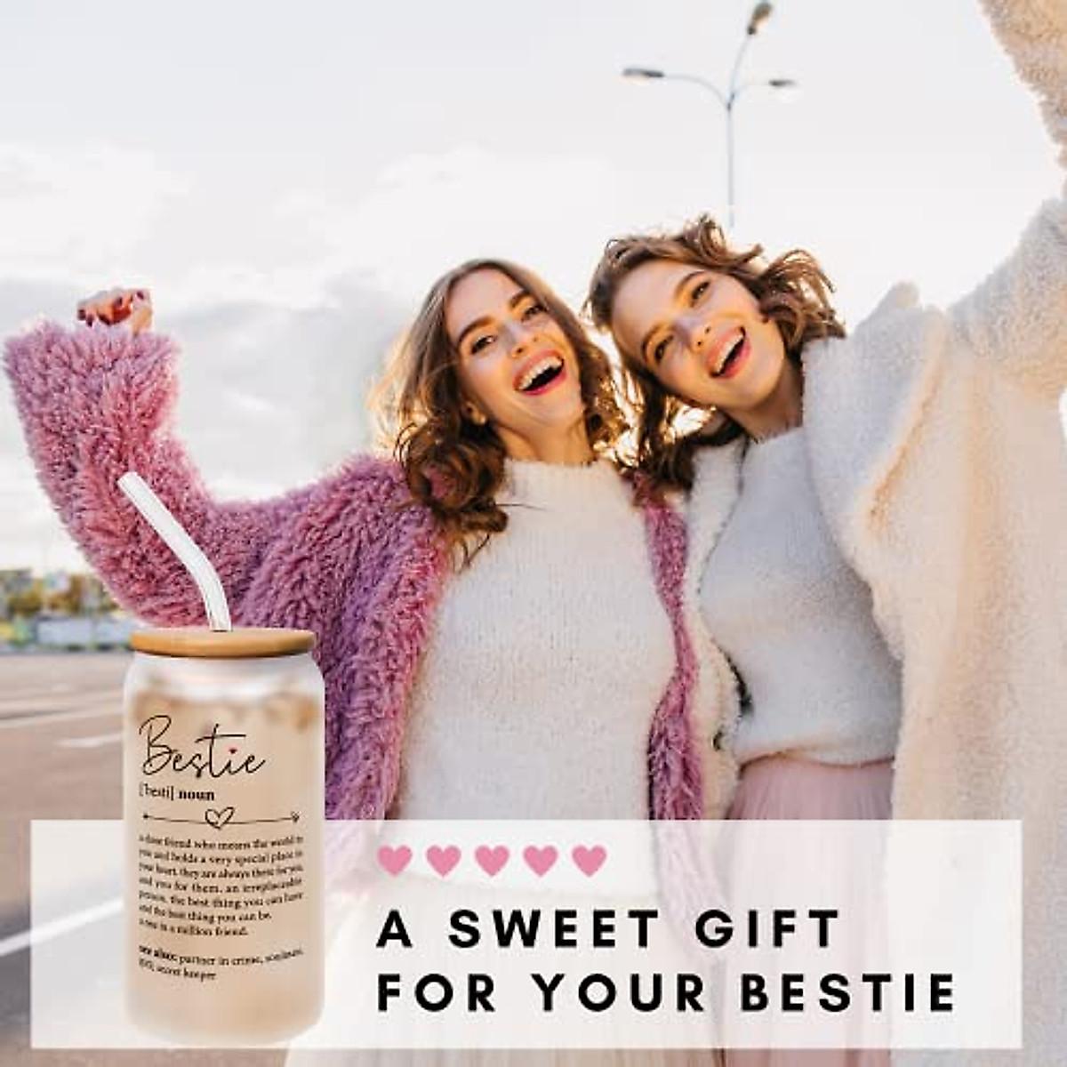 Birthday Gifts for Women Friendship - Friendship Gifts for Women Friends - Gifts for Best Friends Women, Bestie Gifts for Women, Gifts for Women Friendship Unique - Friendship Gifts - 16 Oz Can Glass