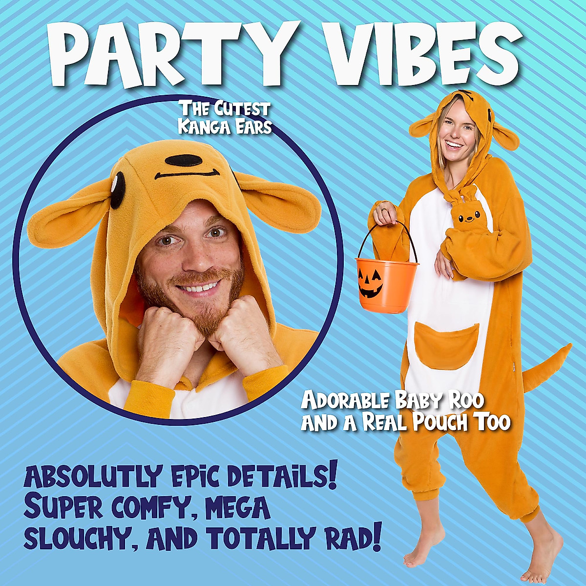 Funziez! Adult Onesie Halloween Costume - Animal and Sea Creature - Plush One Piece Cosplay Suit for Adults, Men and Women
