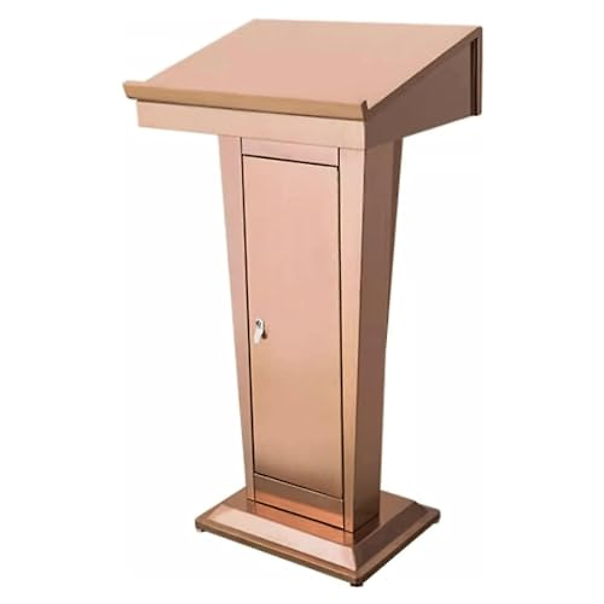 Metal Podium Floor-Standing Lecterns Simple Elegant Podium Stand with Storage Space Pulpits with Tilting Top Shelf Lecterns