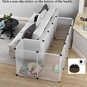 Linifar Small Pet Playpen, Plastic Hamster Yard Fence Cage Portable Metal Enclosure for Guinea Pig Hamster Ferret Bunny Rat Hedgehog Puppy Small Animal, DIY 12 Panels Outdoor (13.8 x 13.8 inches)