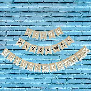 HUIHUANG 3 Pieces Bride to Be Banner Burlap Bridal Shower Banner Miss to Mrs Banner Rustic Burlap Lace Bunting Banner Bride To Be Sign For Bridal Shower Engagement Party Decorations Favors