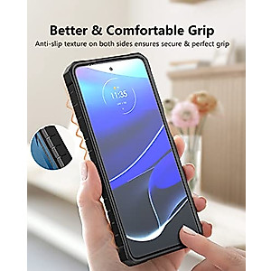 for Motorola Moto G-Stylus 5G-2022 Case: Military Grade Drop Proof Protection Cover with Kickstand | Matte Textured Rugged Shockproof TPU | Protective Phone Case