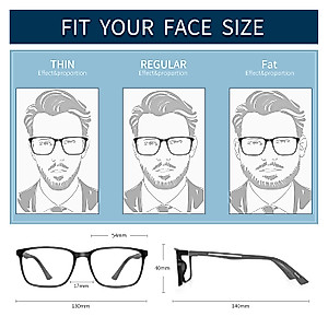 BLUEMOKY Blue Light Reading Glasses for Men，Sport Square Frame Readers, Anti Glare Computer Glasses