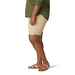 Lee Women's Size Regular Fit Chino Bermuda Short, Beige, 20 Plus