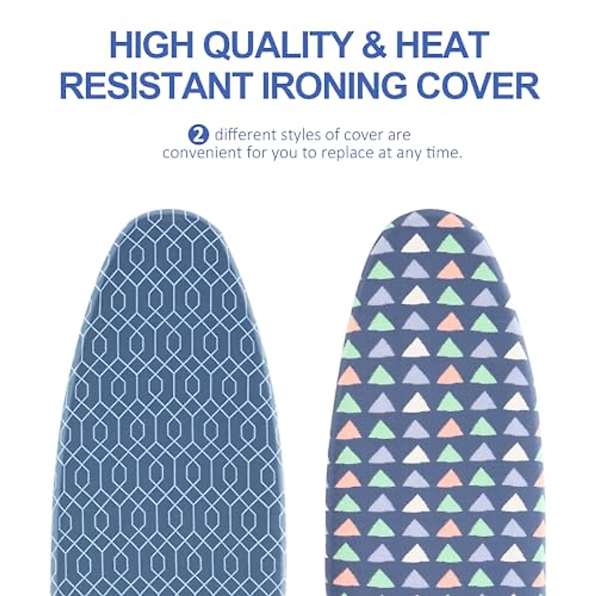 APEXCHASER Ironing Board with Iron Rest, 2 Heat Resistant Covers and Seven-Level Adjustable Heights, Space-Saving Iron Boards with Heavy Sturdy Metal Legs