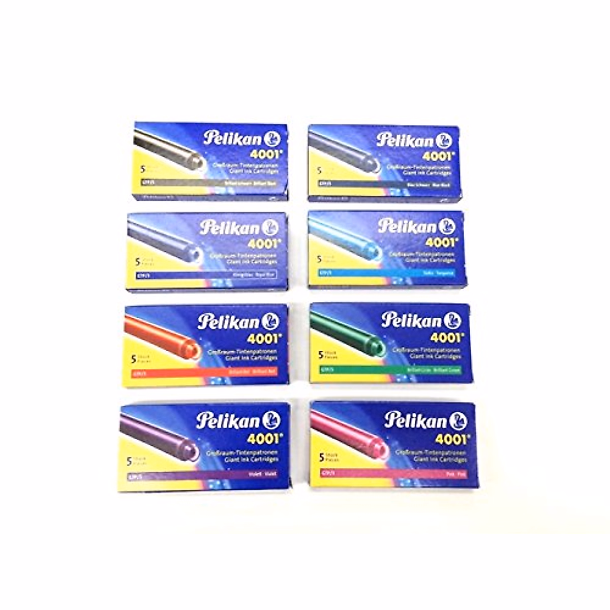 Pelikan 4001 GTP/5 Ink Cartridges for Fountain Pens, Royal Blue, 1.4ml, 5 Pack (310748)