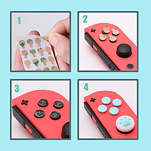 Paw Print Thumb Grip Caps for Nintendo Switch, Button Cap Set for Nintendo Switch Joy-con - Animal Crossing New Horizons Theme