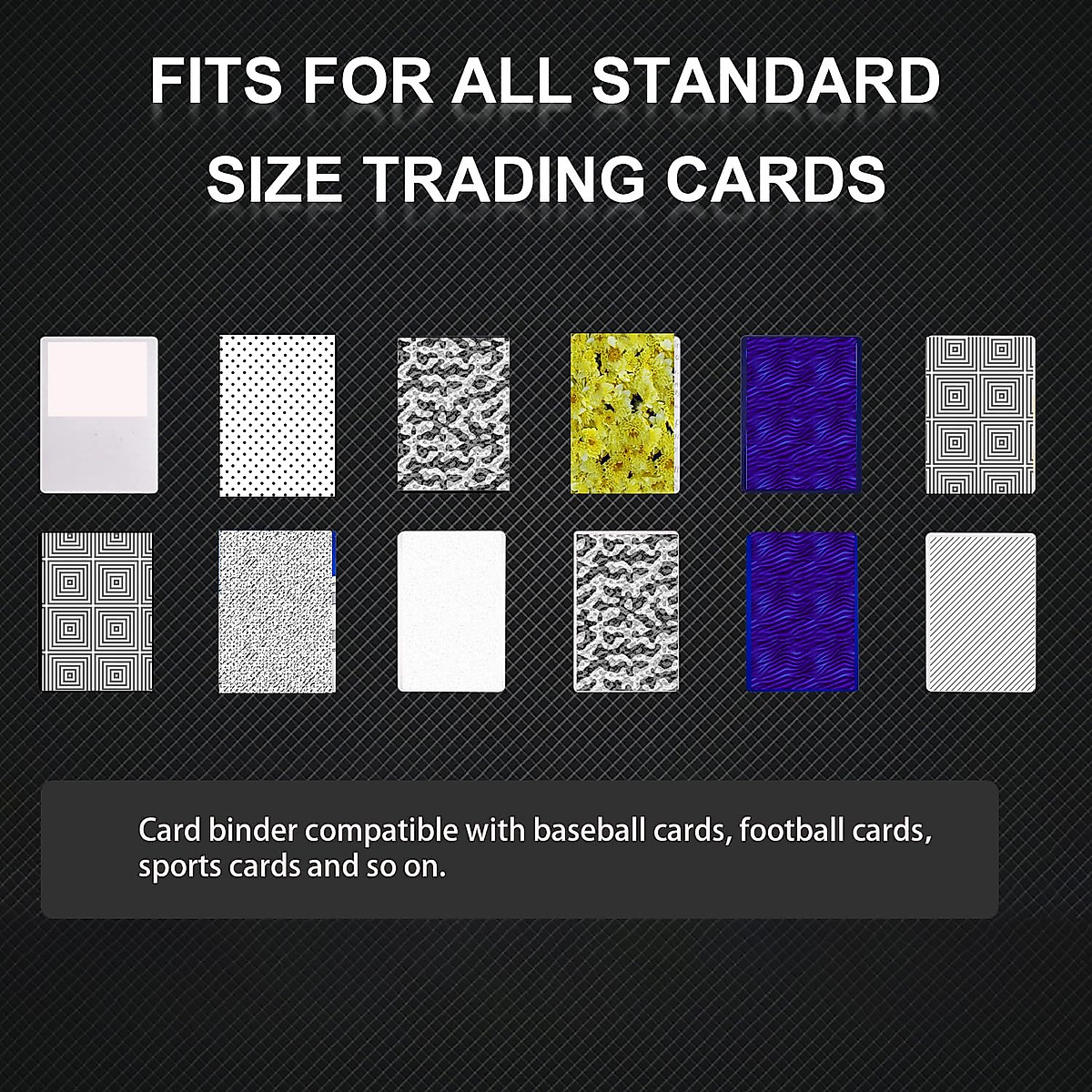 JHkim Trading Card Binder 9 Pockets - with Extra 600PCS Card Sleeves, Baseball Card Holder Binder Holds Up to 540 Cards, Fits for Sports, Football, Hockey, Basketball Cards