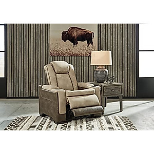 Signature Design by Ashley Next-Gen DuraPella Power Recliner with Adjustable Headrest, Sand & Next-Gen DuraPella Power Reclining Sofa with Adjustable Headrest, Sand