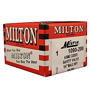 Milton 1090-200 1/4" MNPT ASME Safety Valve - 200 PSI Pop off Pressure