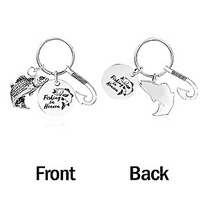 Fishing in Heaven Cremation Urn Keychain Fish Memory Key Tag -Fish Urn Memorial Keychain-Ashes Keychain Cremation Jewelry (Customize your fish)