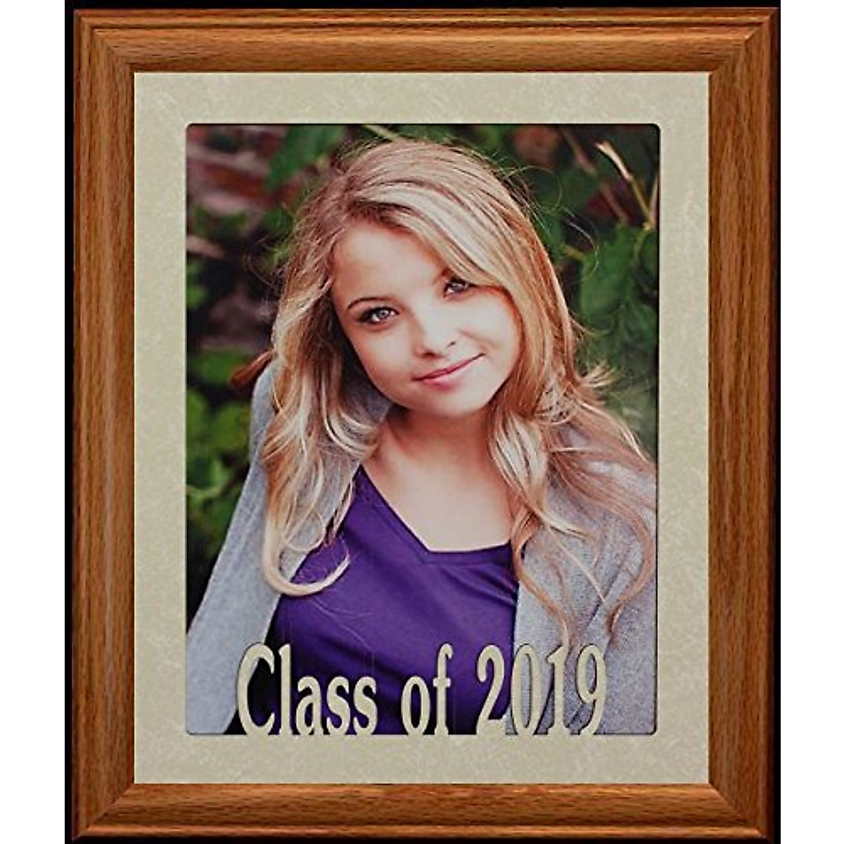 8x10 Class of 2021 (or ANY YEAR) Portrait or Landscape Senior/Graduate School Photo Keepsake Frame ~ Laser Cut Cream Mat with Frame