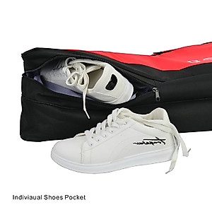 4 Racquet Tennis Bag with Shoe Compartment, Badminton Equipment Bag, Sports Racket Cover Holder Case with Adjustable Shoulder Strap for Tennis, Badminton, Pickleball, Squash, Cricket (Blue)