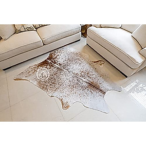 Genuine Salt and Pepper Brown and White Cowhide Rug 6 x 7 ft. 180 x 210 cm