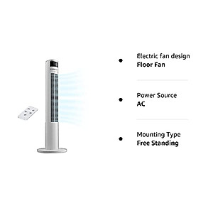 NEXAIR 36” Oscillating Tower Fan, 3 Speed Portable Fan Tower With Remote Control, Quiet Operating Floor Fan for Bedroom with 7.5 Hr Auto Off Timer, Modern Design Room Cooling Fan For Home & Office