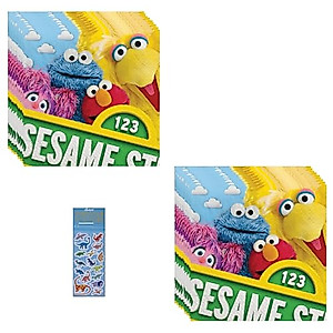 Sesame Street Party Birthday Party Baby Shower Supplies Bundle Pack includes Napkins - 32 Count