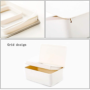 Wipes Dispenser Holder with Lid, Home Wet Tissue Case Storage Box Container Dustproof Holder for Home Office Desk(White)