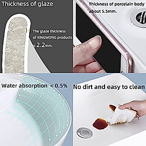 KINGWONG 16 Inch Vessel Sink for Bathroom Modern Round Bathroom Sinks Above Counter White Ceramic Porcelain Farmhouse Vessel Sink Basins Bathroom sink bowl for Cabinet Lavatory Vanity