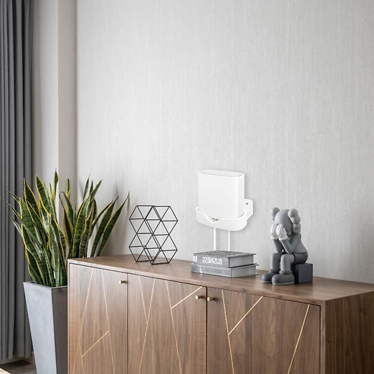 HOLACA Wall Mount Holder for ASUS ZenWiFi Whole-Home Dual-Band Mesh WiFi 6 System XD6 (AX5400), Simple and Sturdy Wall Mount Holder Stand Bracket (White 2pack)