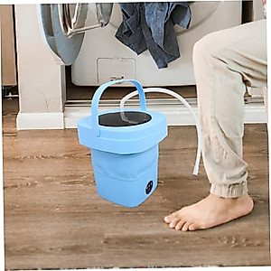 UKCOCO Folding Washing Machine Washing Machine Foldable Mini Washing Machine Small Laundry Washer Portable Washing Machine Mini Travel Washing Machine Bucket Washing Machine Blue Plastic