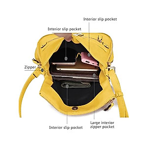 MKF Crossbody Bag for Women, Vegan Leather Messenger Purse – Designer Pocketbook Handbag Shoulder Strap