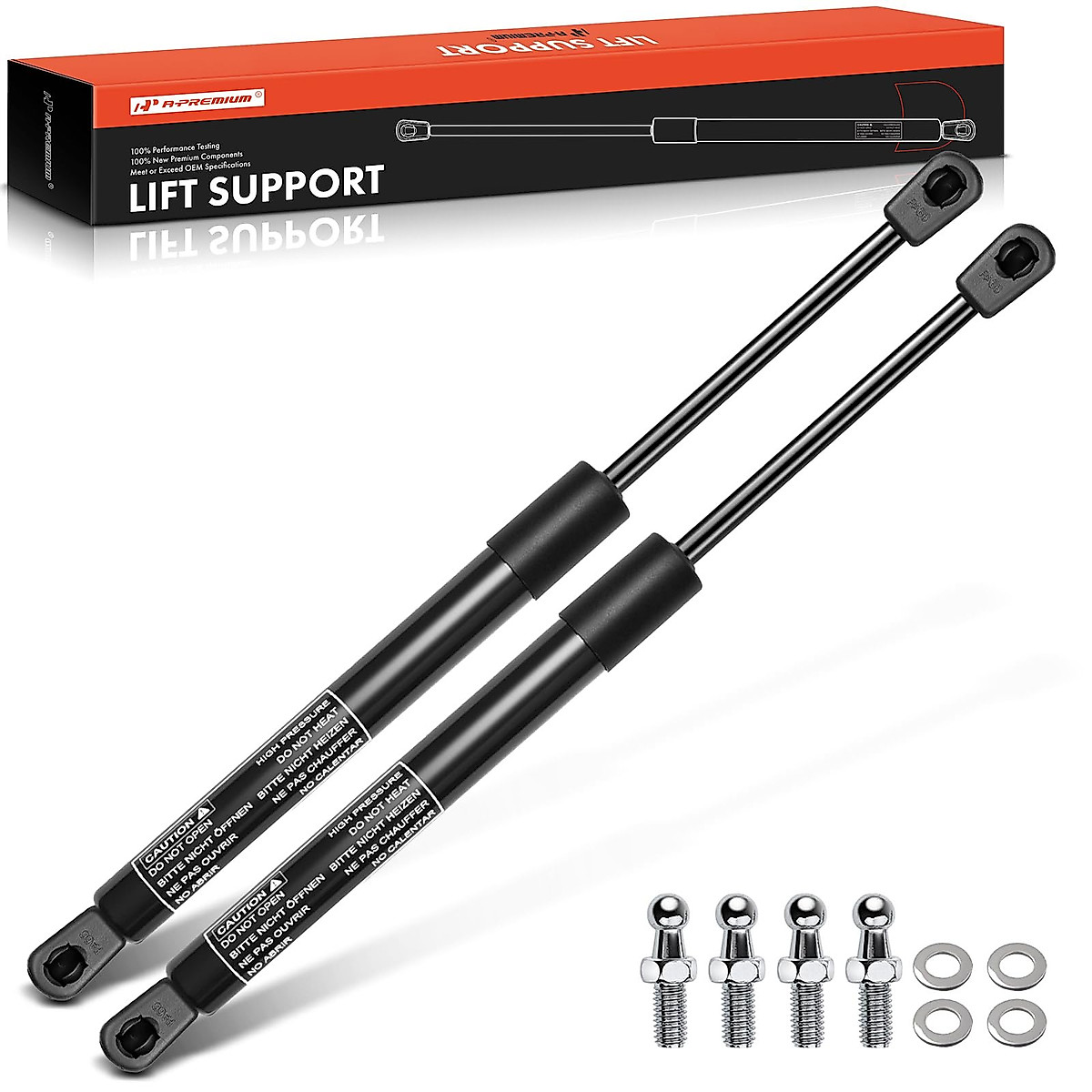 A-Premium 14 inch 24lb 14" Lift Supports Gas Spring Shock Struts Replacement for Toolbox Cabinets Sliding Window Storage Bed Bench Lids Basement Door Boat Hatch 2-PC Set