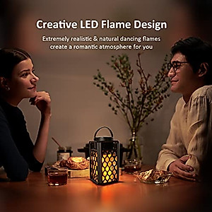 SZGMJIA Portable Bluetooth Speaker, Led Flame Torch Atmosphere Wireless Outdoor Speaker Bluetooth 5.0 HD Audio IP67 Waterproof with LED Flicker Warm Night Lights 2000mAh Battery for Travel Home Party