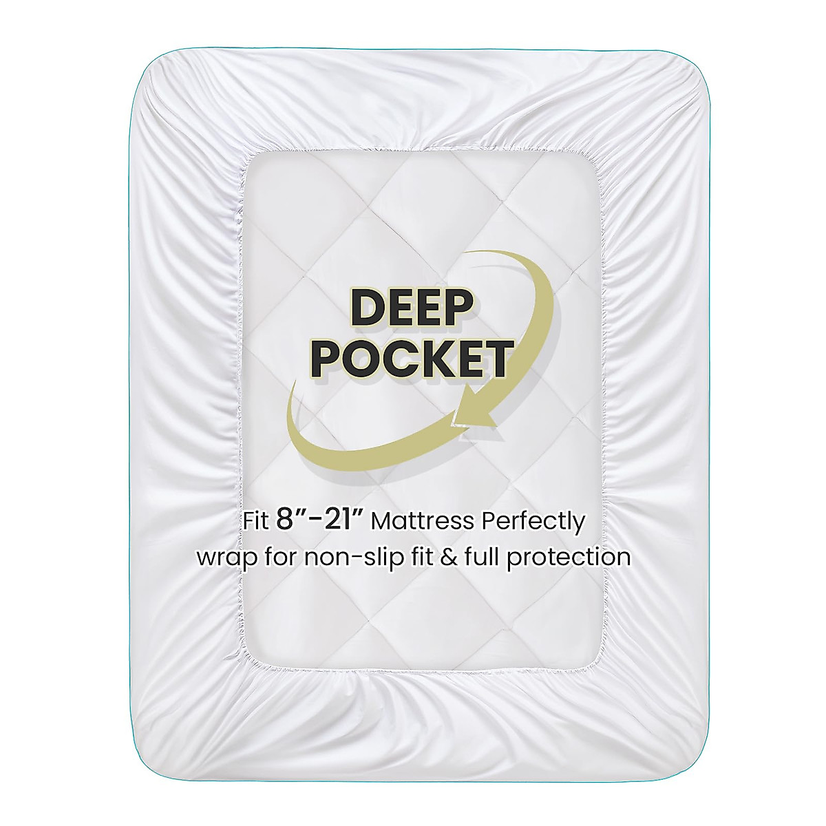 Dourxi Dual Layer 4 Inch Queen Size Mattress Topper, 2 Inch Cooling Gel Memory Foam Plus 2 Inch Down Alternative Pillow Top with 8-21 Inch Deep Pocket