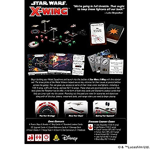 Star Wars X-Wing 2nd Edition Miniatures Game Rebel Alliance SQUADRON STARTER PACK - Strategy Game for Adults and Kids, Ages 14+, 2 Players, 45 Minute Playtime, Made by Atomic Mass Games