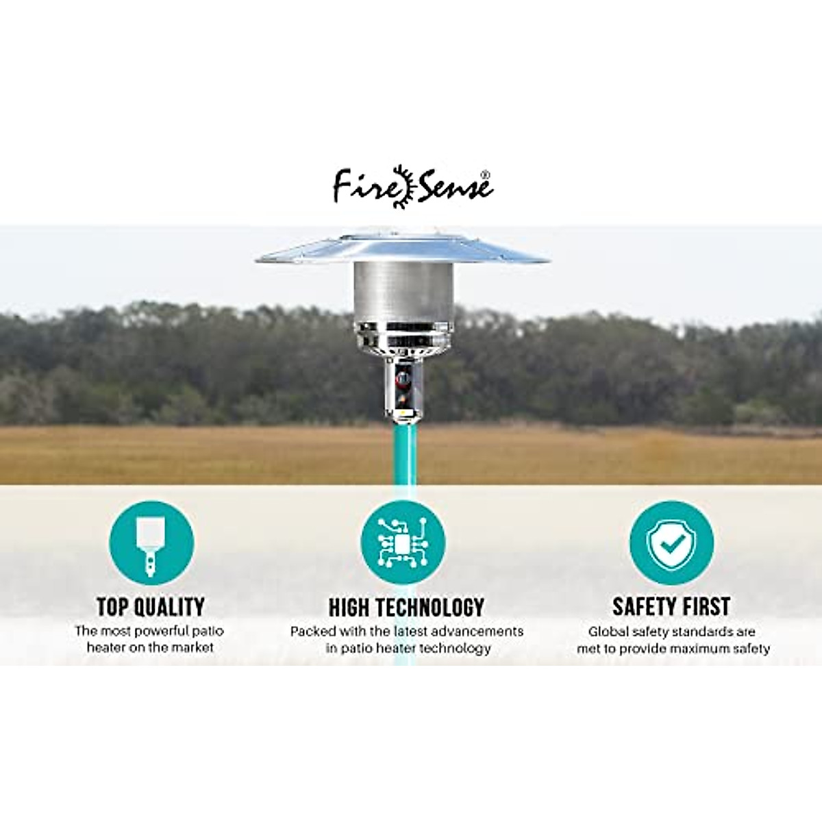 Fire Sense 62333 Chrome Finish Commercial Series Patio Heater Head Assembly Replacement Fits With Models 60485, 61185, 61444, 60368, 60788, 61629, 60688, 61130 & 60763