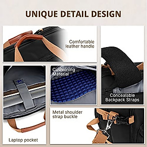 MOLNIA Expandable Laptop Backpack, 3 in 1 Laptop Bag, 17.3 inch Computer Backpack, Multi-functional Travel Bag, 2022 New Version for Business Casual Travel College School, Men/Women,Black