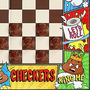 Poop Checkers Game, Poo Gag Gift White Elephant, Poop Game Checkers Set. Poop Emoji Party Supplies, Hilarious Game, Immature People. Scout Game, Kids, Teams, 2 Player Games for Adults. Ages 8-99.