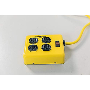 Yellow Jacket 2177N Metal Power Block with 4 Outlets and Lighted Switch, 4-foot Cord