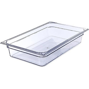 Soro Essentials – Full Size x 4" Deep Polycarbonate Food Pan- Plastic Clear Food Pan Stackable with Capacity Indicator Restaurant Commercial Hotel Pans for Fruits Vegetables Beans Corns- NSF