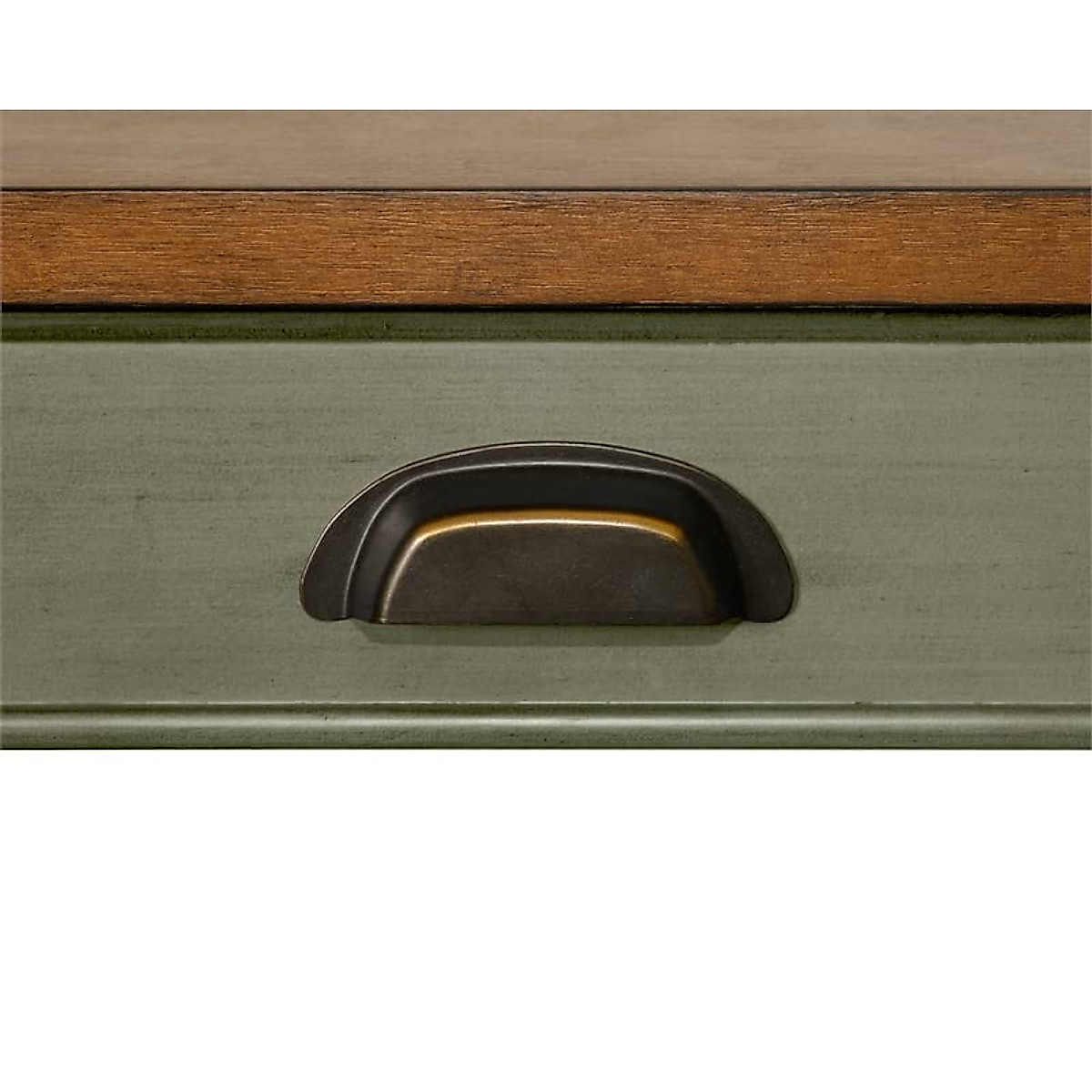 Martin Furniture Farmhouse Wood, Writing Table, Office Desk, Sage Green