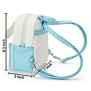 ZJYJING Anime Cartoon Mini Cute Shoulder Bag Backpack PU School Bag Handbag Kids Girls Cosplay (Blue)