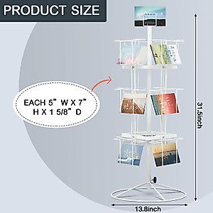 Zonon 2 Pcs 12 Pocket 3 Tier Metal Rotating Card Display Stand for 5"x7" Cards Rotating Countertop Greeting Card Rack Spinning Postcard Greeting Card Holder for Grocery Stores Retail Floor Showcase