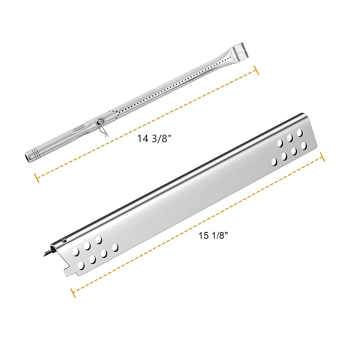 SafBbcue 463437815 463436915 Replacement Parts for Charbroil 463436815 463435115 463370015 463335115 466335015 463343015 466343015 Heat Plates G4580018W1 G4328M00W1 Burner Tube