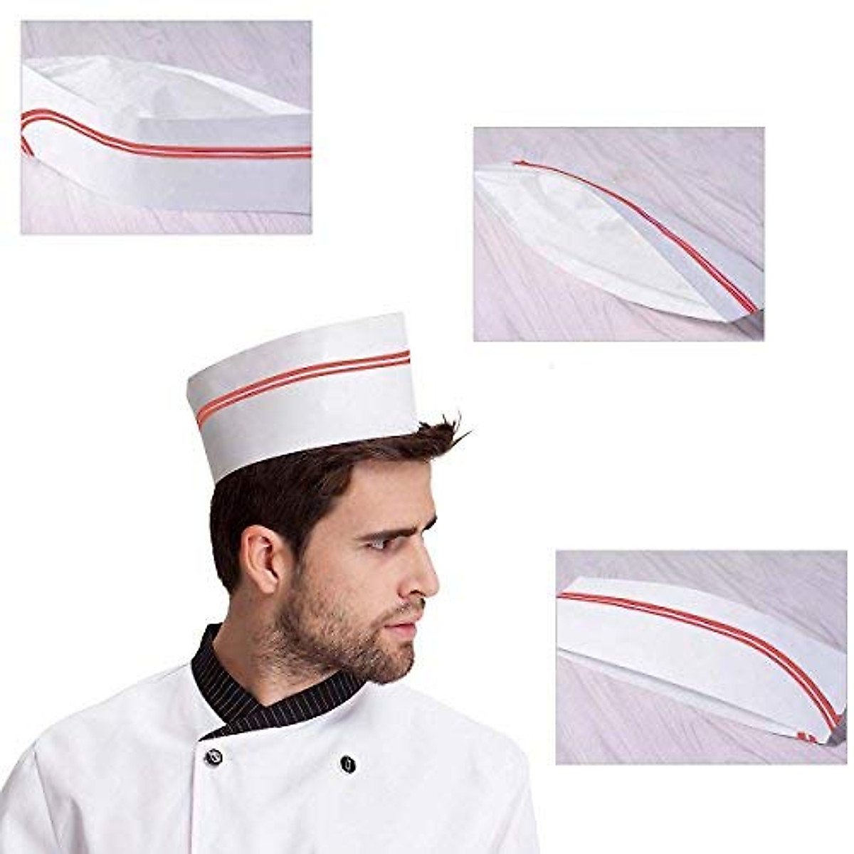Tbestmax 40 PCS Disposable Soda Jerk Paper Cap, Chef Hat for Restaurant Party