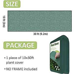 Plant Covers Freeze Protection, 10 FT x 30 FT Frost Cloth Plant Freeze Protection Cover, Garden Fabric Floating Row Cover for Winter, Summer Overheat Prevention and Insects Barrier for Outdoor Plants