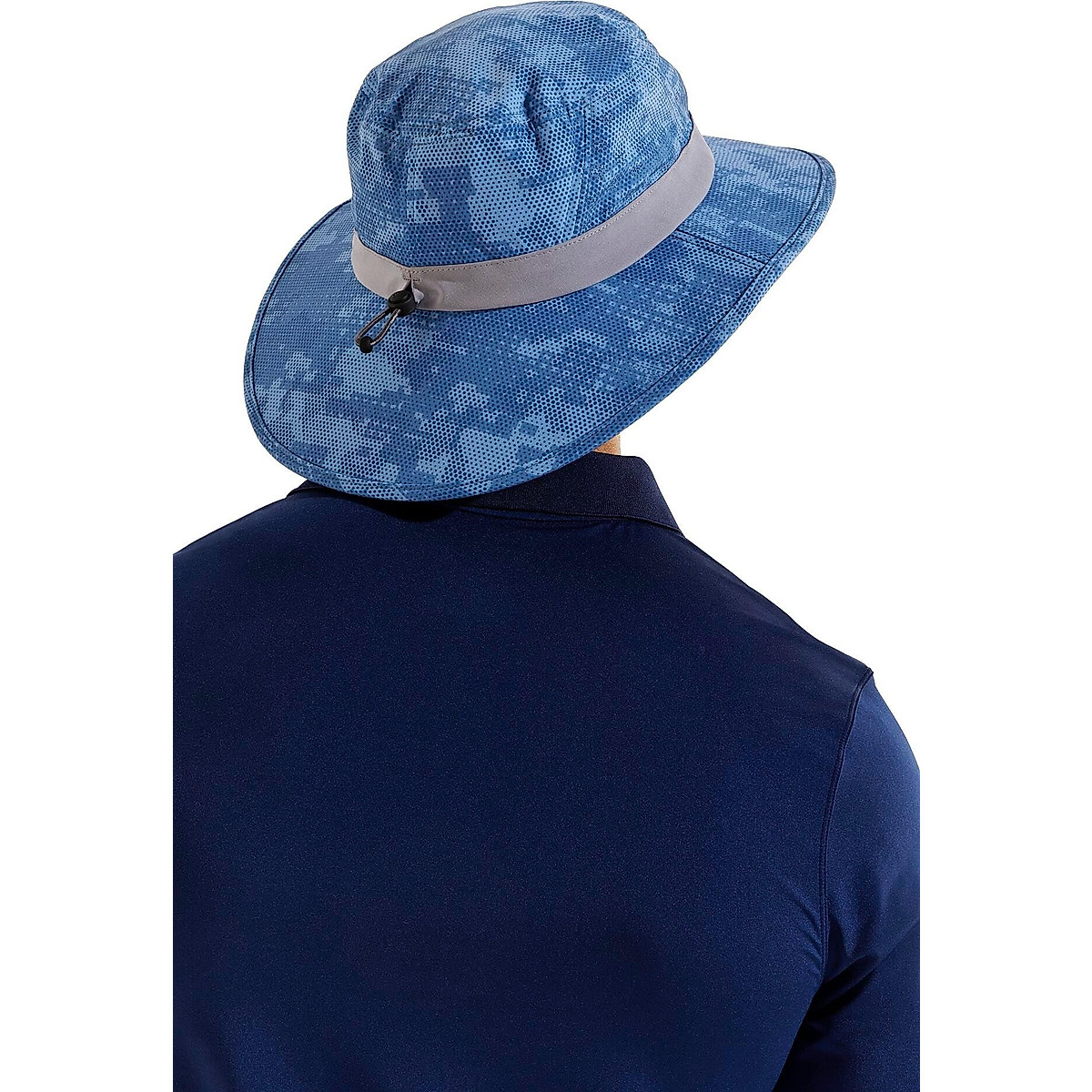 Coolibar UPF 50+ Men's Women's Fore Golf Hat - Sun Protective (Medium/Large- Blue Digital Camo)