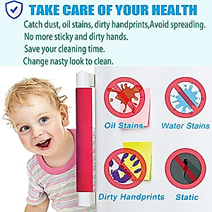 Volecy Refrigerator Door Handle Covers, Set of 5 Washable Red Cloth Decorations Keep Kitchen Appliance Clean for Fridge Microwave Stove Bathroom Handles Keep Off All Stains Dust Dirty Fingerprint