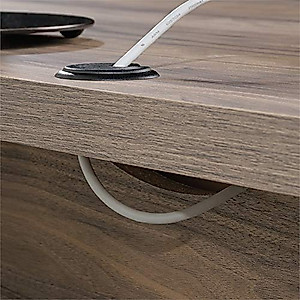 Sauder Costa Washed Walnut Office Desk with Drawers, Washed Walnut Finish