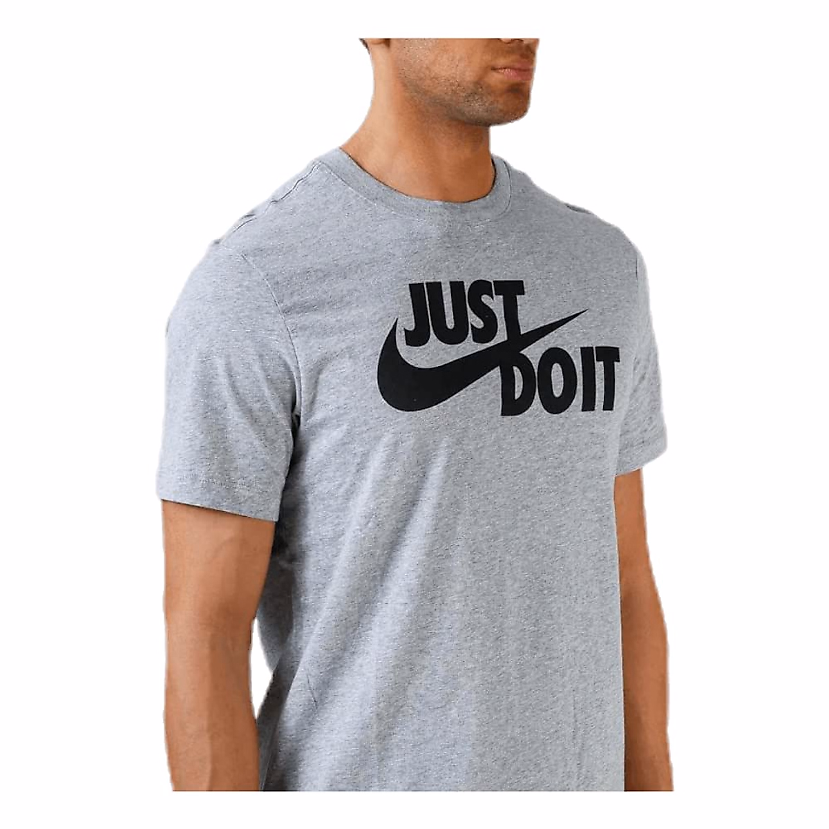 Nike Men's Sportswear Tee Just Do It Swoosh, Dark Grey Heather/Black, Large