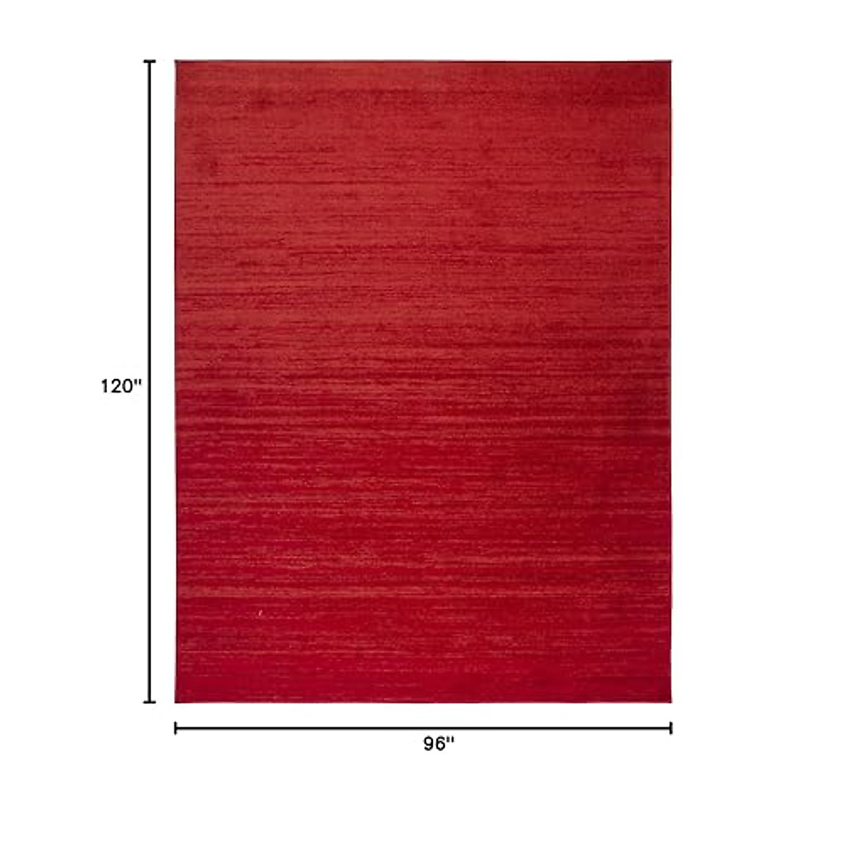 SAFAVIEH Adirondack Collection Area Rug - 8' x 10', Red & Grey, Modern Ombre Design, Non-Shedding & Easy Care, Ideal for High Traffic Areas in Living Room, Bedroom (ADR113Q)