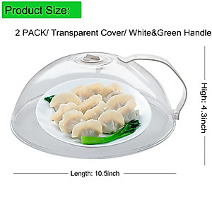 Set of 2 Microwave Splatter Cover, Deep Microwave Cover for Food, Large Microwave Plate Cover with Handle Steam Vents Keeps Microwave Oven Clean BPA Free Transparent Cover