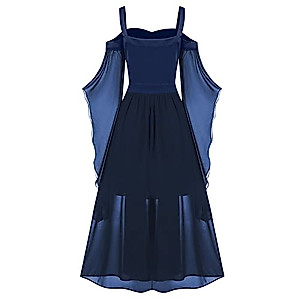 Renaissance Faire Costume Women Plus Size Chest Braces Ren Faire Corset Steampunk Costume Women Corset Dresses Burlesque Outfits for Women Renaissance Faire Witch Dress for Women（1-Navy,X-Large）