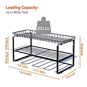 Grandhom Power Tool Organizer,Cordless Drill Rack Wall Mount,Drill Holder with 4 Drill Hanging Hooks,3 layers Metal Drill Storage Rack with Screwdriver Holder and Pliers Rack,Black